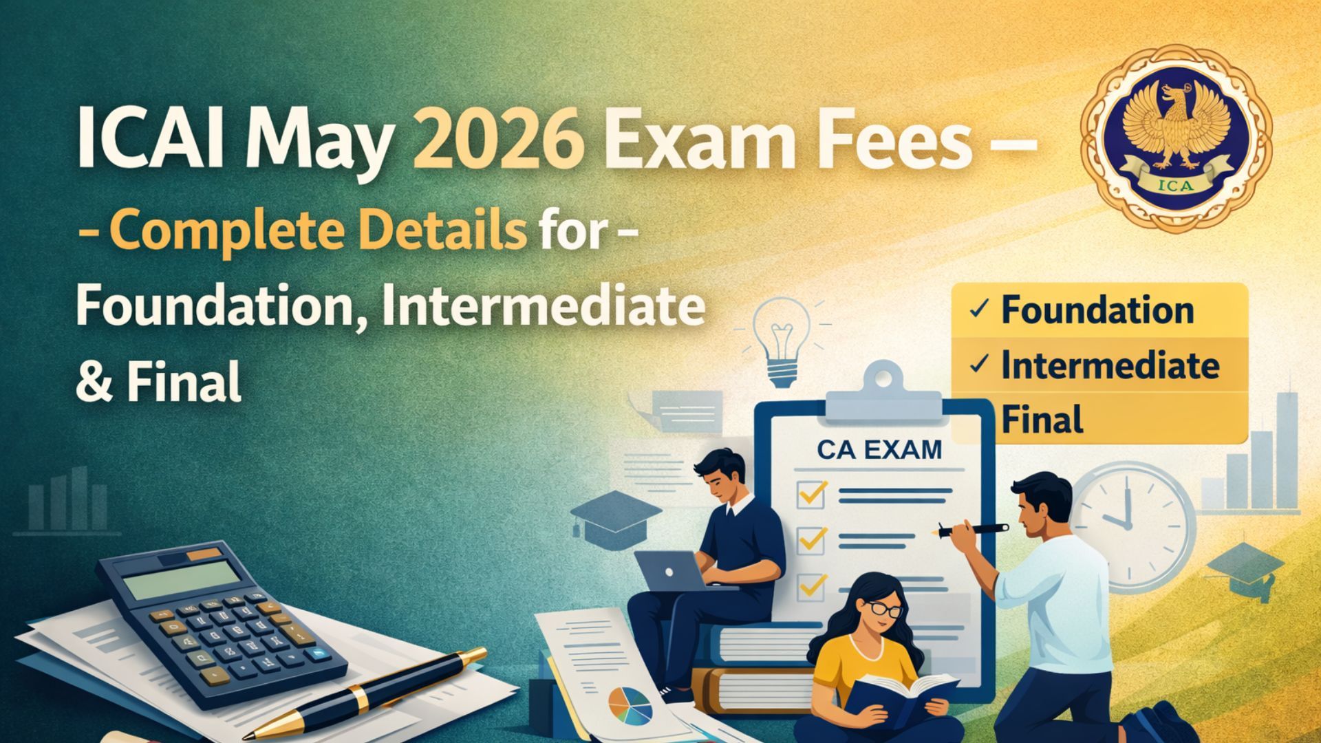 ICAI May 2026 Exam Fees: Foundation, Inter & Final Fee Structure